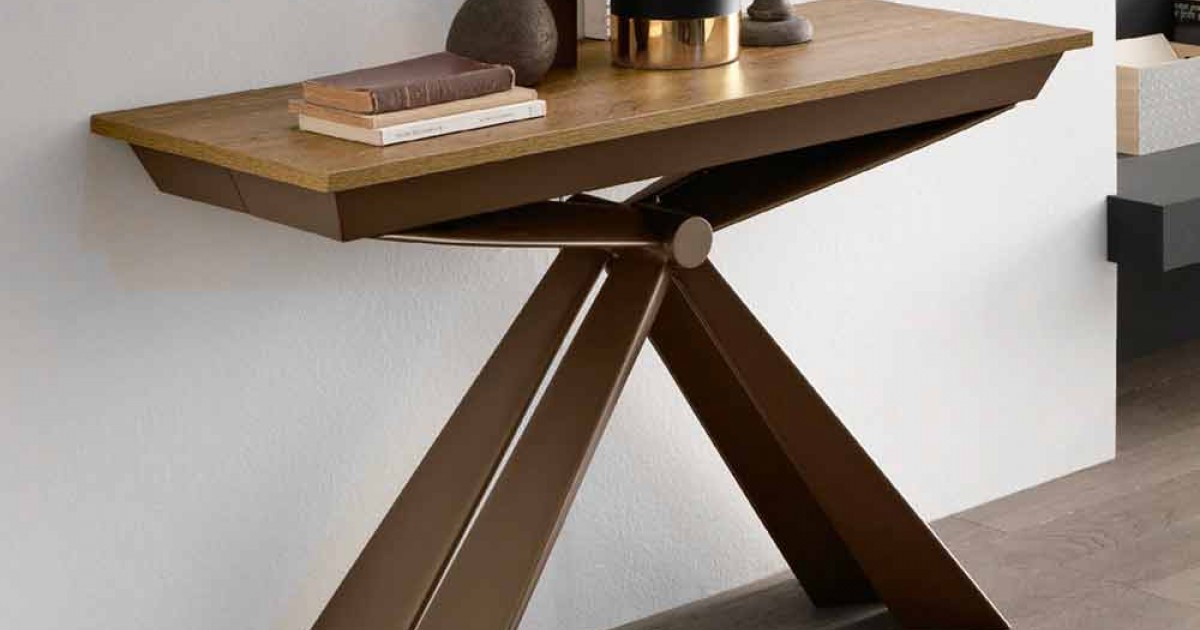Console design transformable en table à manger Made in Italy