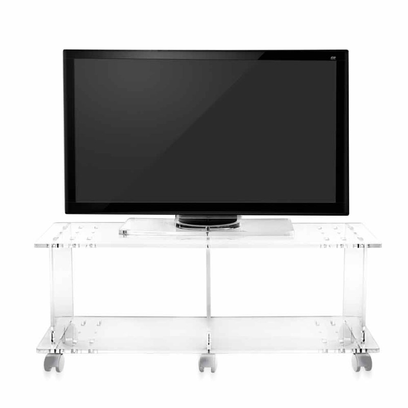 Meuble télé design moderne en plexiglas transparent Mago