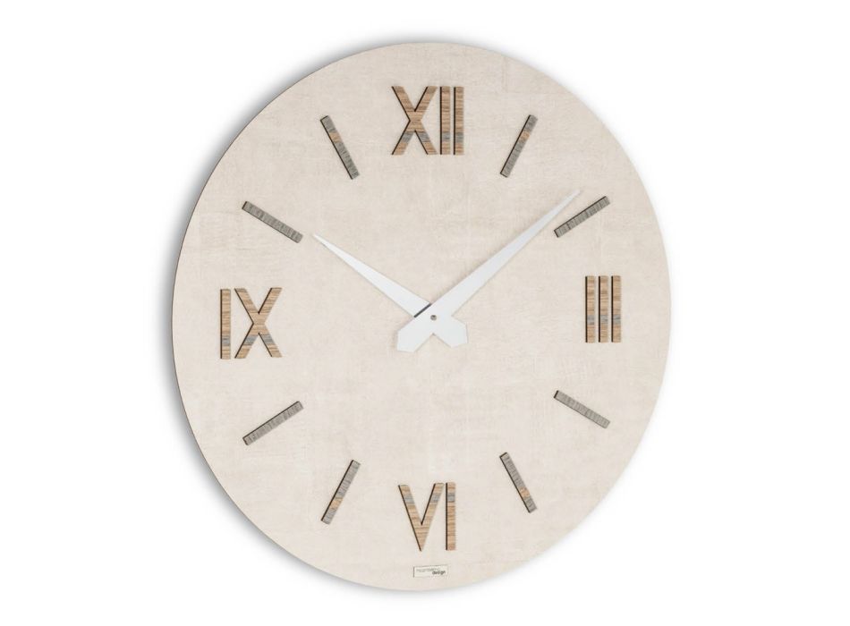 Horloge en MDF et polypropylène avec différentes textures