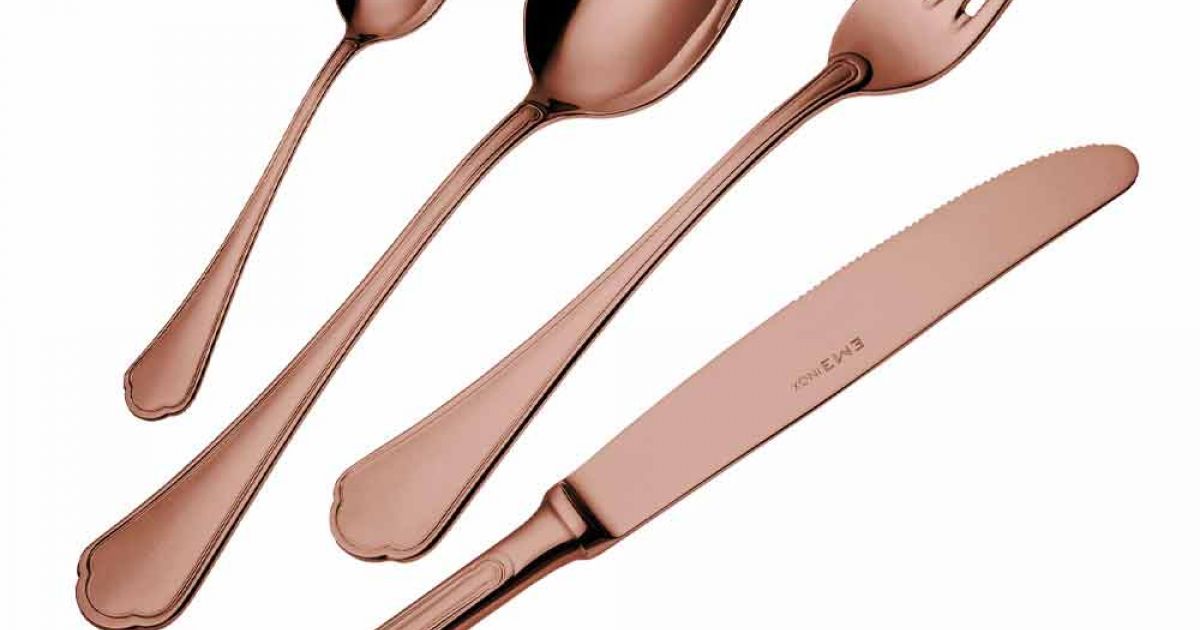 24 couverts en acier inoxydable de couleur design italien classique