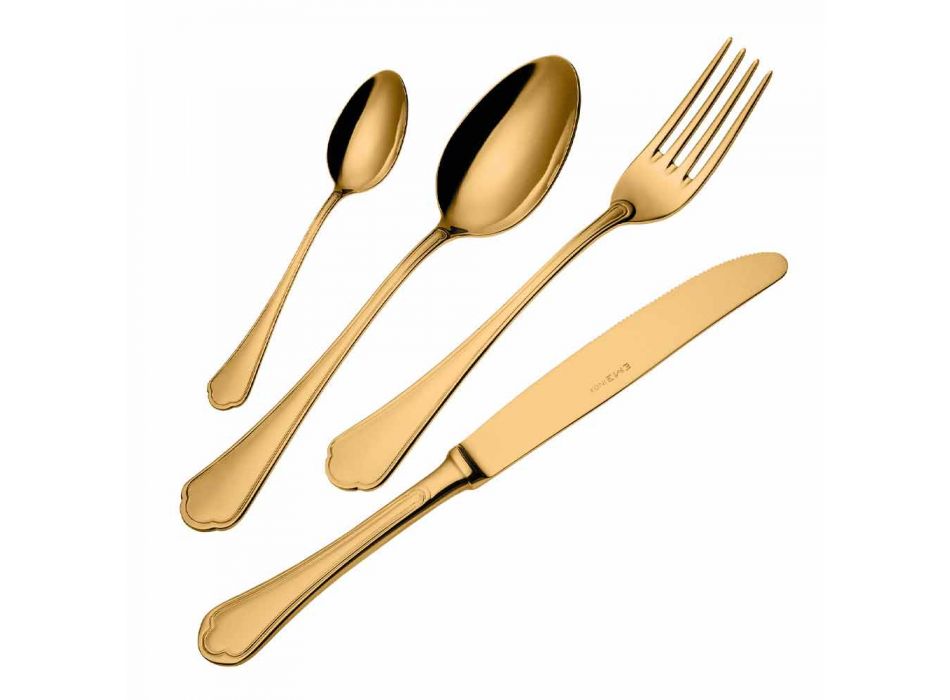 24 couverts en acier inoxydable de couleur design italien classique