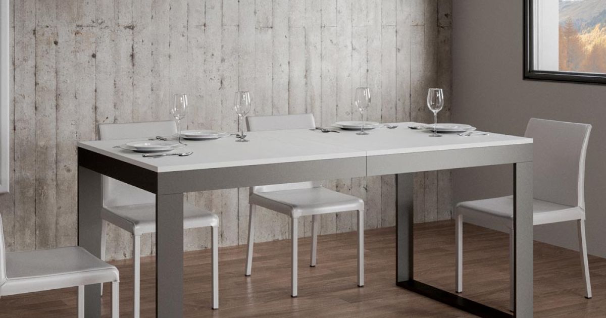 Table extensible moderne en bois mélaminé