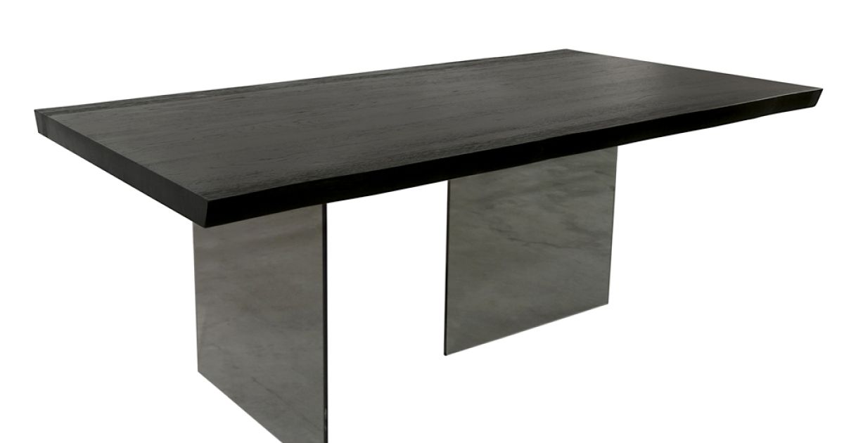 Table inclinée en chêne plaqué et cristal fabriquée en Italie