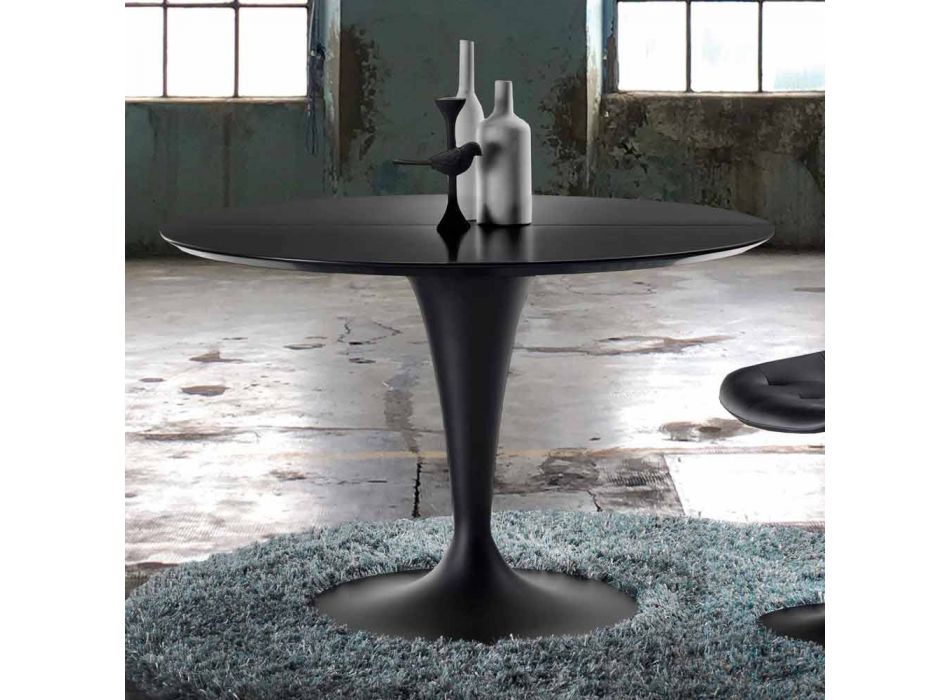 Table Noir Mat Extensible, de Design pour 8 Personnes – Borgia